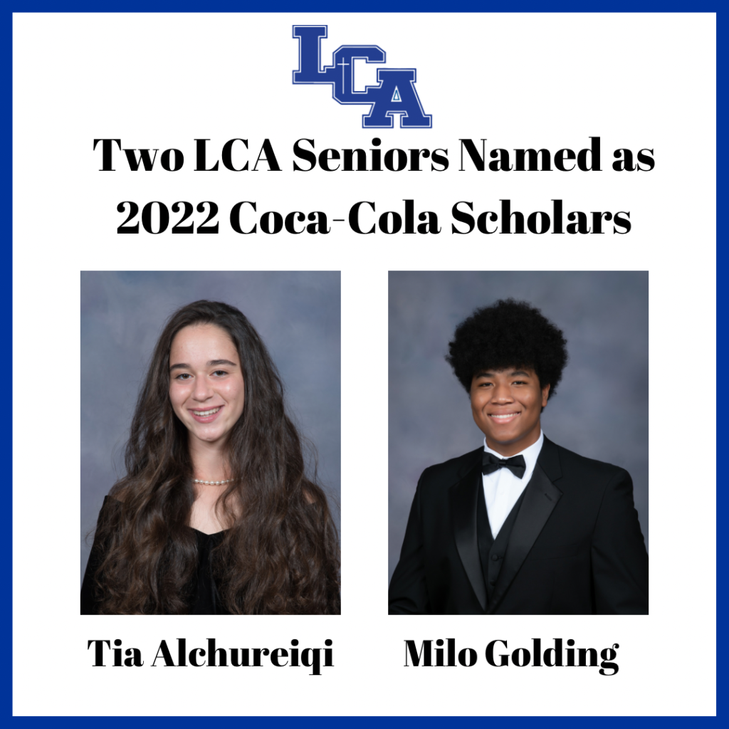 Two LCA students named national Coca-Cola Scholars - Lane Report ...